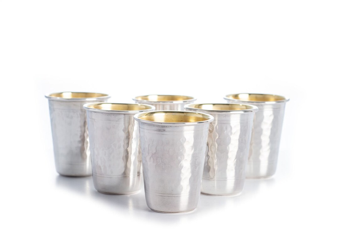 Sterling Silver Liquor Cup Mini Cup Hand Hammered Cup Gold - Etsy