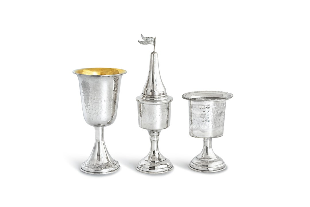 Hammered Modern havdalah set 925 Sterling Silver Havdalah Set ...