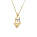 Elegant Gold Hamsa Pendant, Chai Pendant, 14k Gold Hamsa, Diamond Chai ...