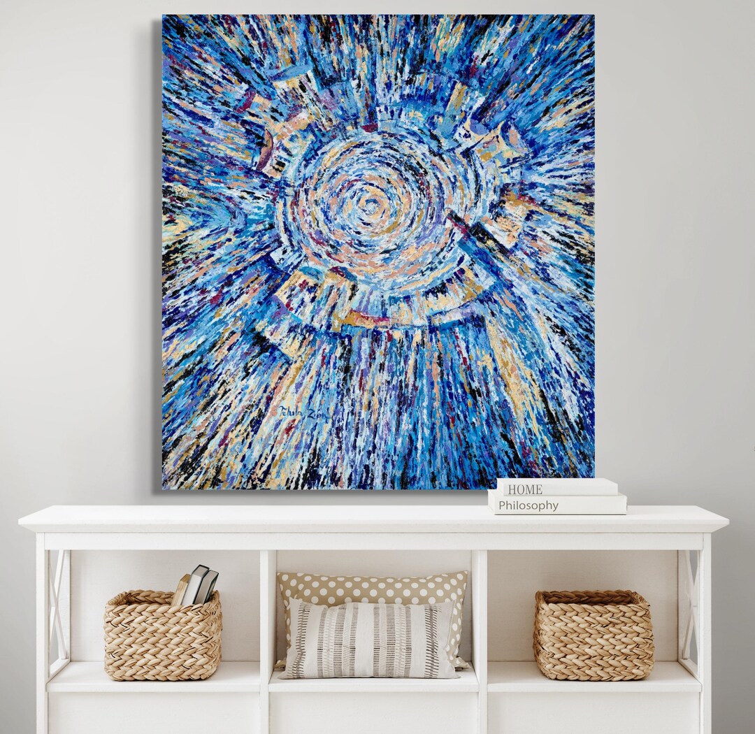 Blue Contemporary Turbulence of Jerusalem Painting / Ancient Jerusalem ...