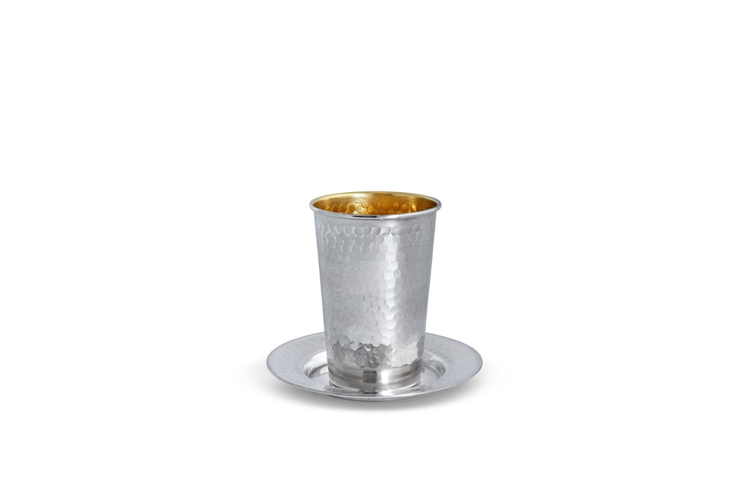 Small Sterling Silver Hammered Kiddush Cup, Small Size Kiddush Cup ...