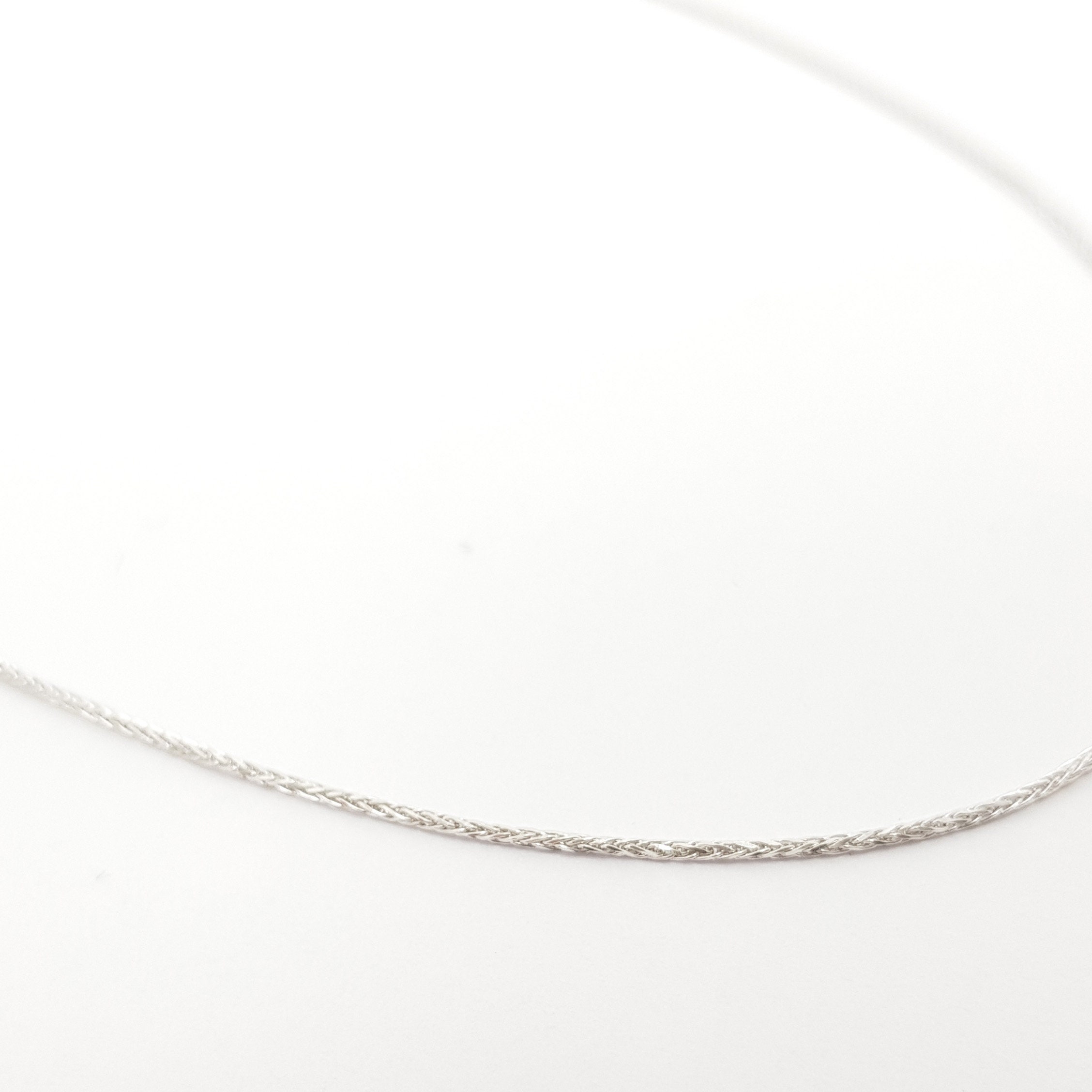 Classic 16'' Wheat Chain 14K White Gold Thin Chain | Etsy