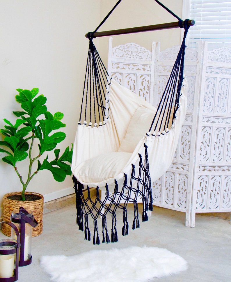Hanging Chair Hammock Chair Macrame Swing Bedroom Swing - Etsy