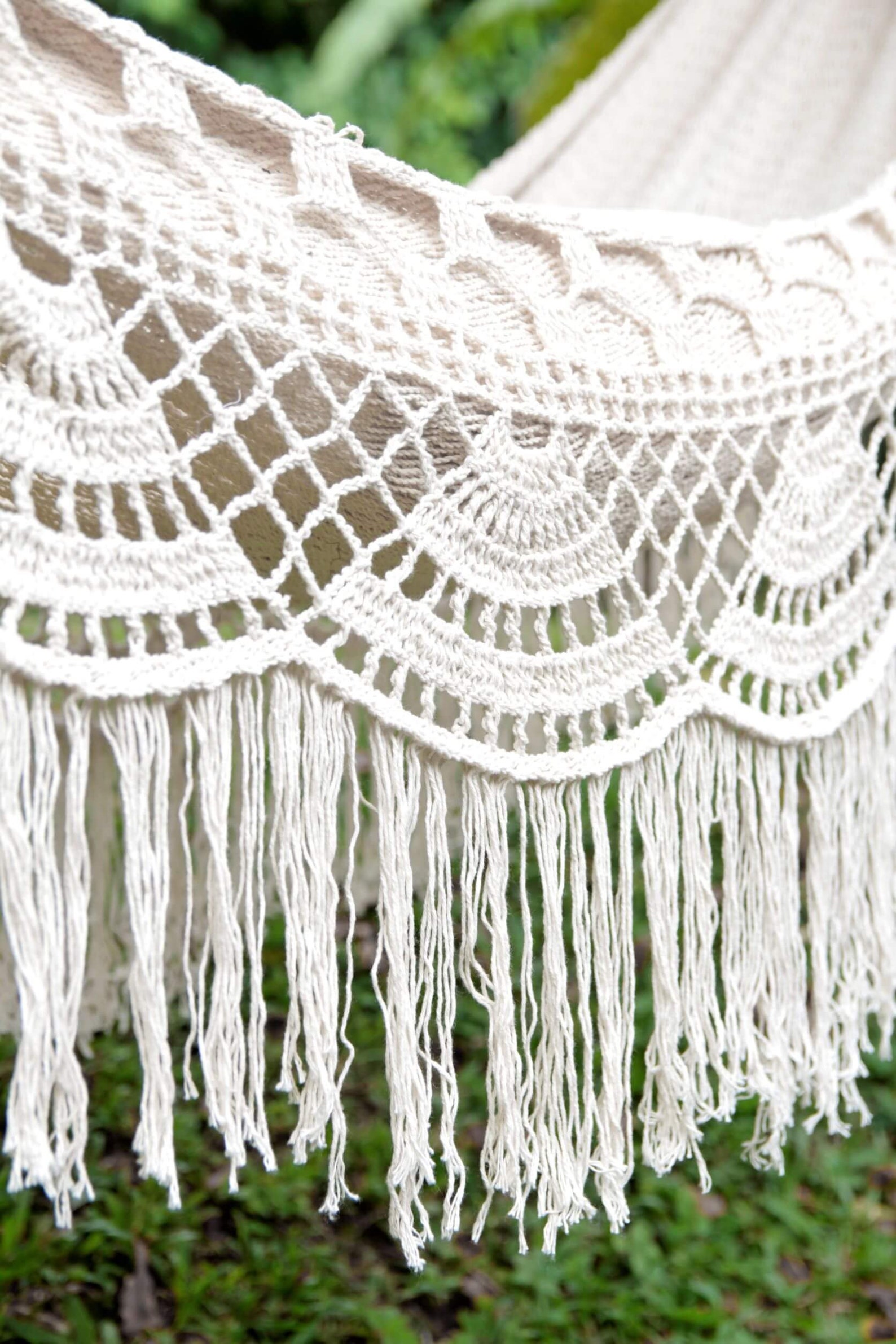 Luxury Hammock, Large Crochet Hammock, White Macrame Hammock With ...