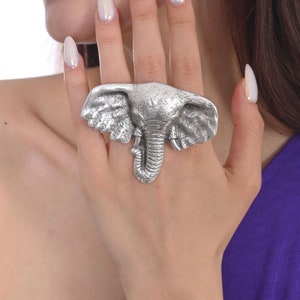 Big Silver Statement Rings, Large Adjustable Chunky Rings, Boho Style ...