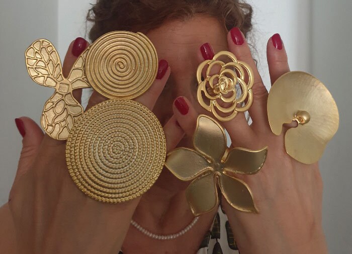 Gold Boho Statement Adjustable Large Spiral Aesthetic Full | Etsy