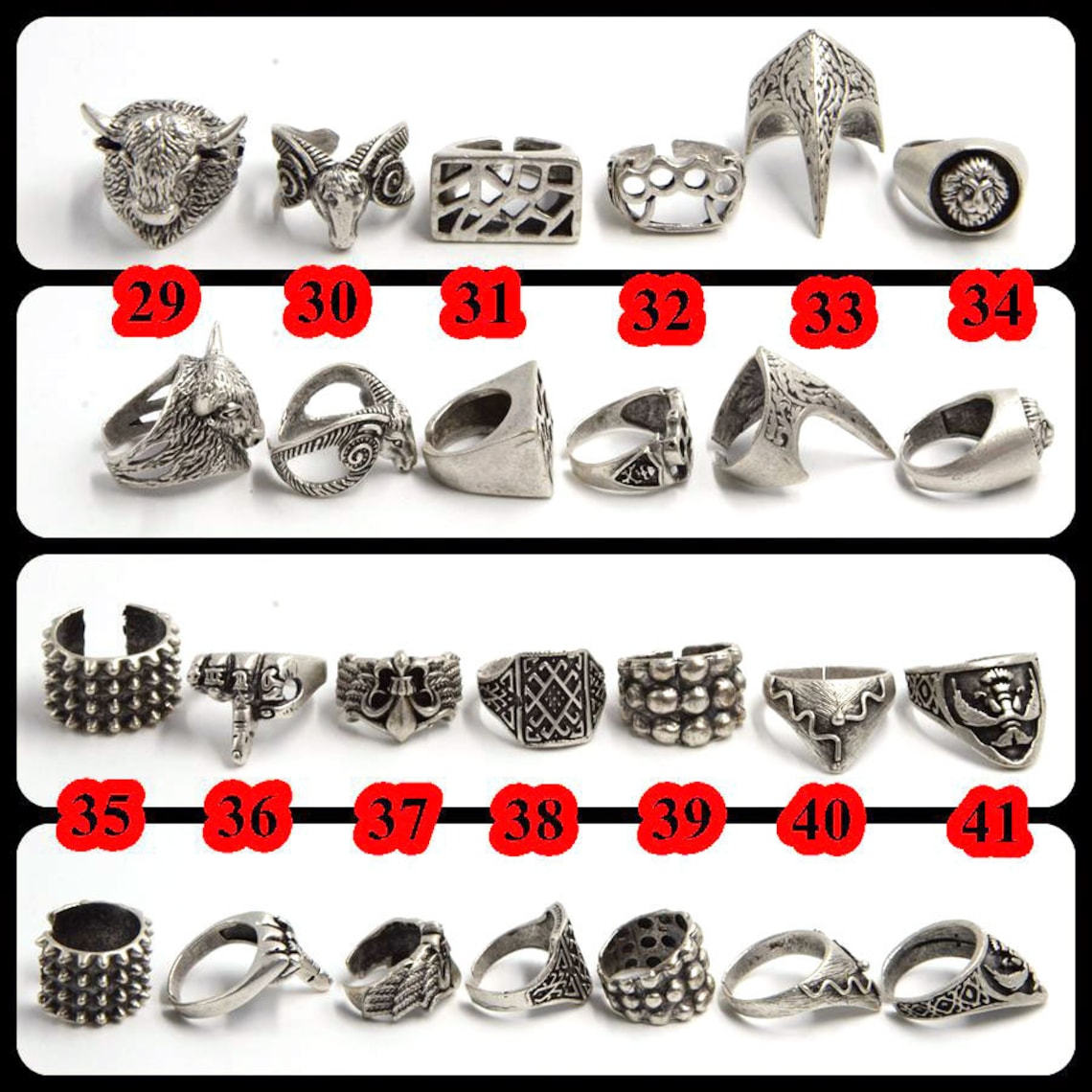 Silver Adjustable Men Ring Silver Chain Ring Silver Skull | Etsy