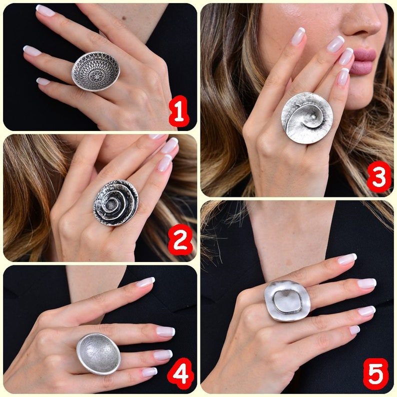 Boho Jewelry Turquoise Ring Boho Large Ring Statement Ring - Etsy