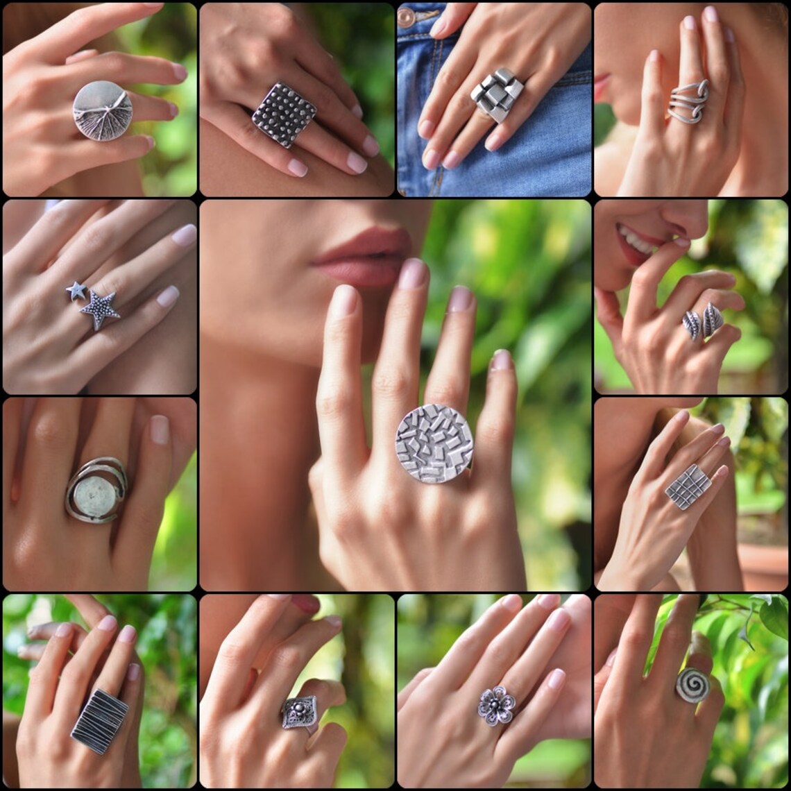 Adjustable Boho Ring Wide Band Ring Boho Silver Ring Silver - Etsy