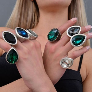 Silver Red Stone Ring, Cool Gemstone Ring, Blue Gemstone Ring, Wired ...