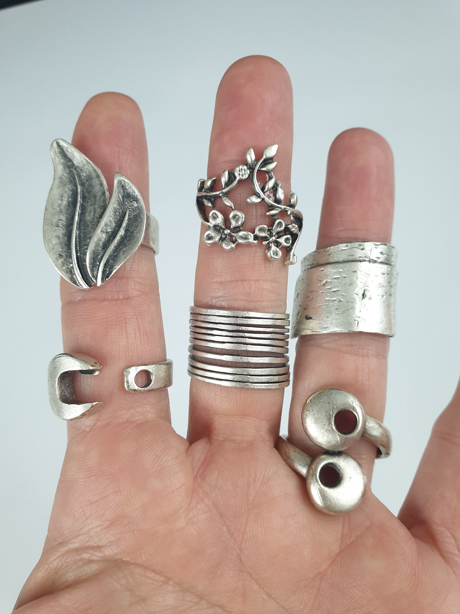 Ethnic Adjustable Ring Rings for Women Adjustable Silver - Etsy