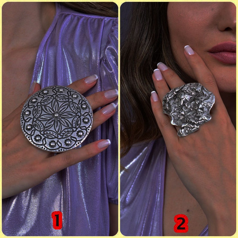 Adjustable Large Statement Rings Boho Jewelry for Woman - Etsy