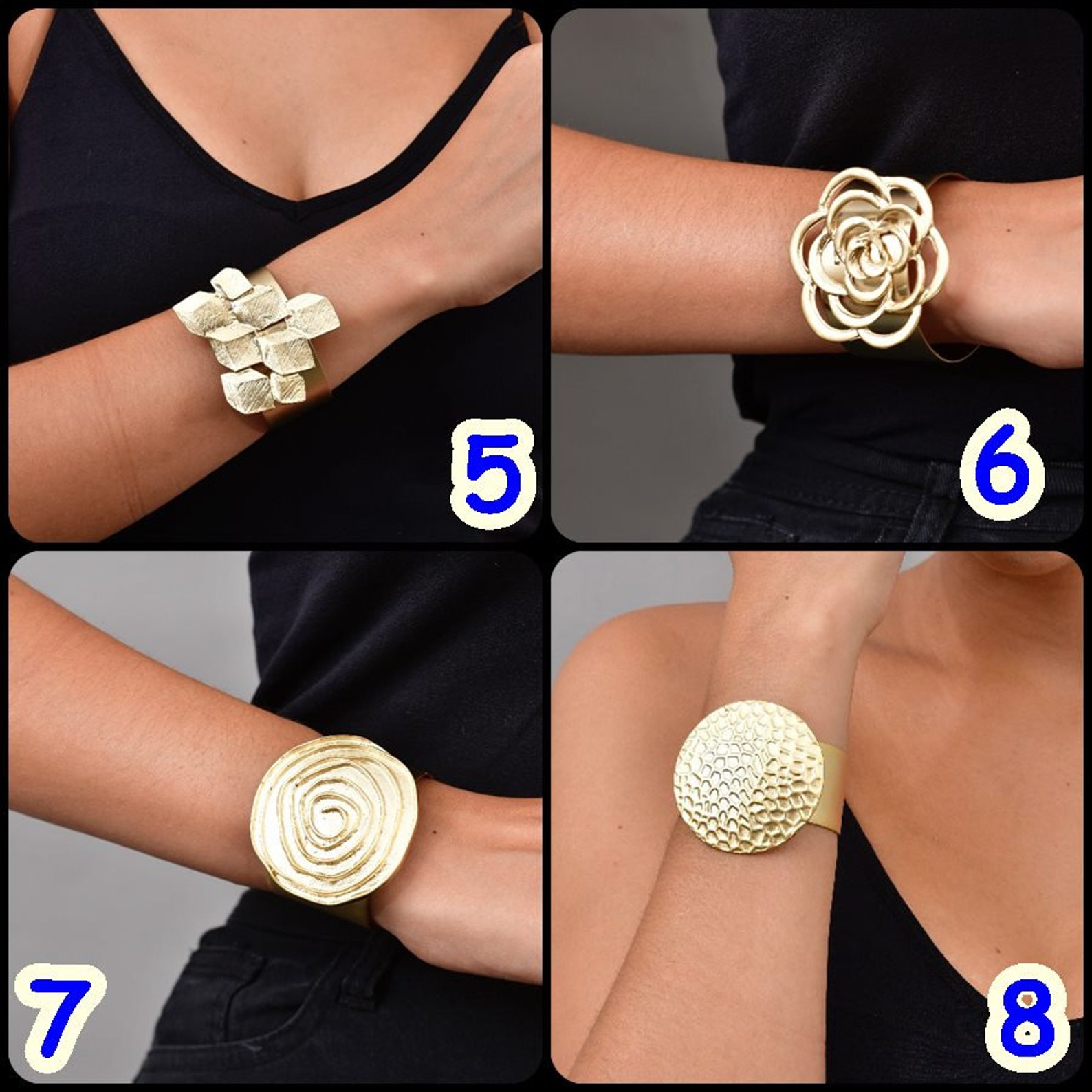 Gold Lotus Leaf Cuff Bracelet Wire Cuff Bracelet Rectangle - Etsy