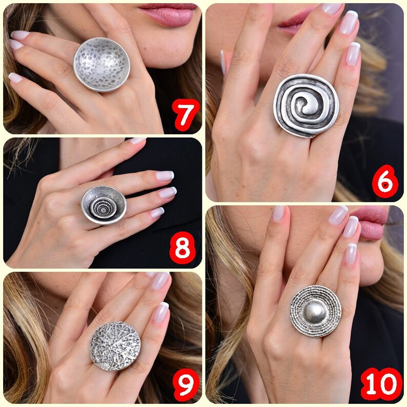 Boho Jewelry Turquoise Ring Boho Large Ring Statement Ring - Etsy