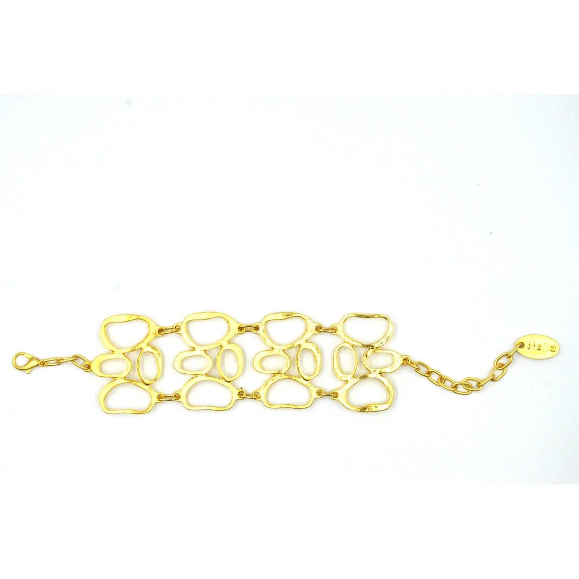 Gold Plated Boho Necklace, Matte Gold Bohemian Chunky Necklace, Ethnic ...