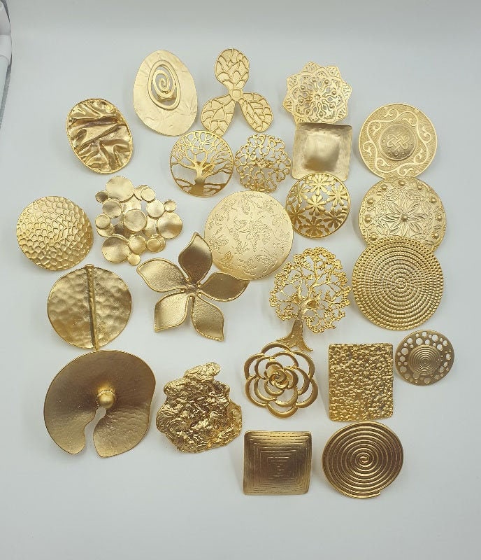 Gold Boho Statement Adjustable Large Spiral Aesthetic Full Finger ...