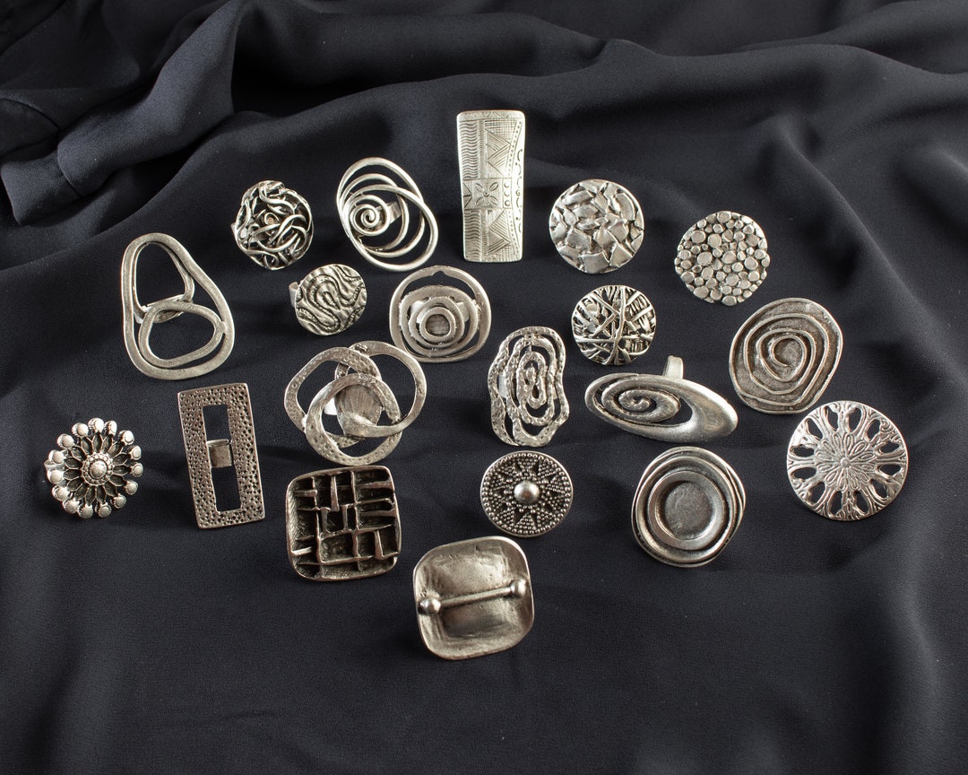 Silver Ethnic Rectangle Hypnotic Ring, Dainty Chunky Jewelry, Modern ...