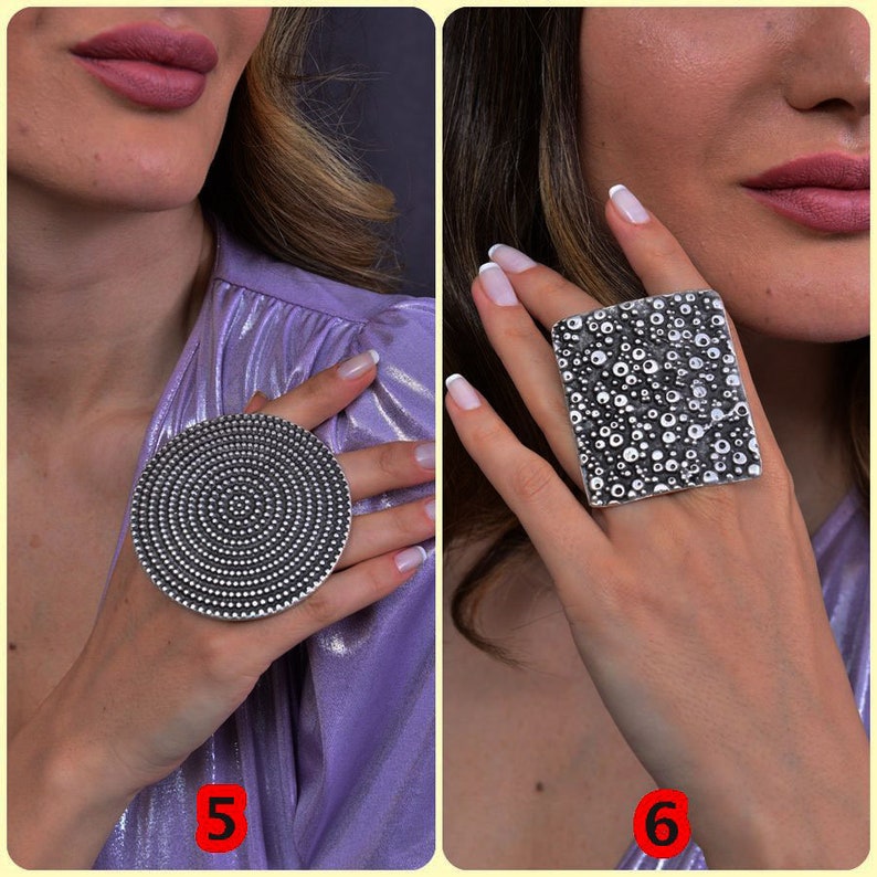 Adjustable Large Statement Rings Boho Jewelry for Woman - Etsy