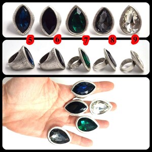 Silver Red Stone Ring, Cool Gemstone Ring, Blue Gemstone Ring, Wired ...