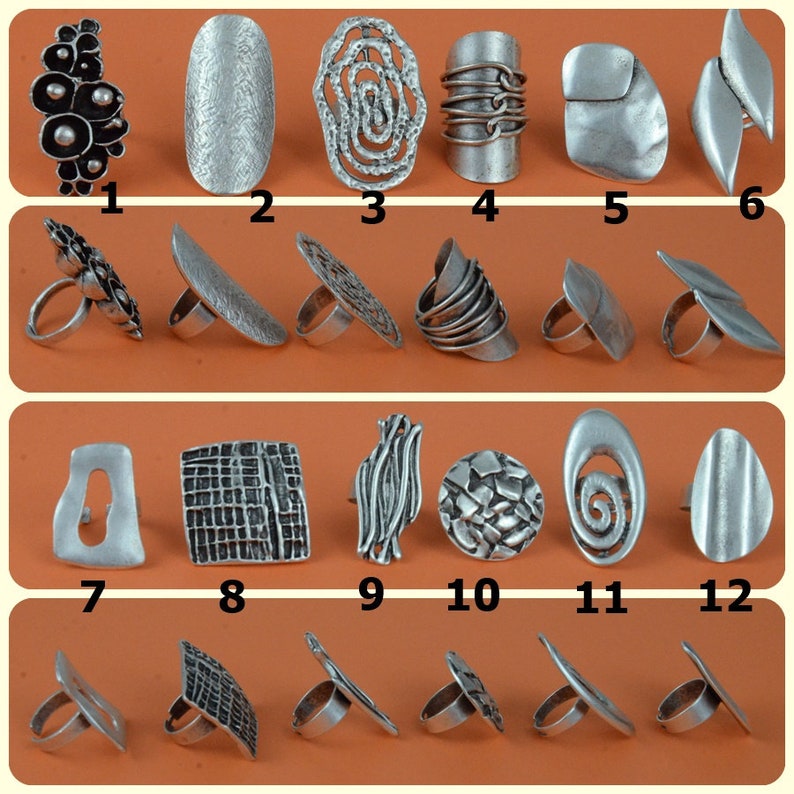 Geometric Silver Ring Unique Silver Ring Hypnotic Trend - Etsy