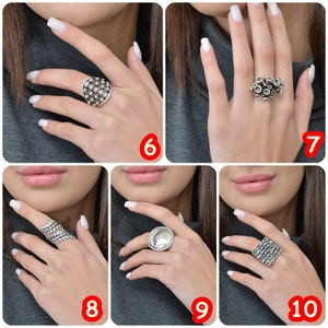 Adjustable Boho Ring, Wide Band Ring, Boho Silver Ring, Silver Chunky ...