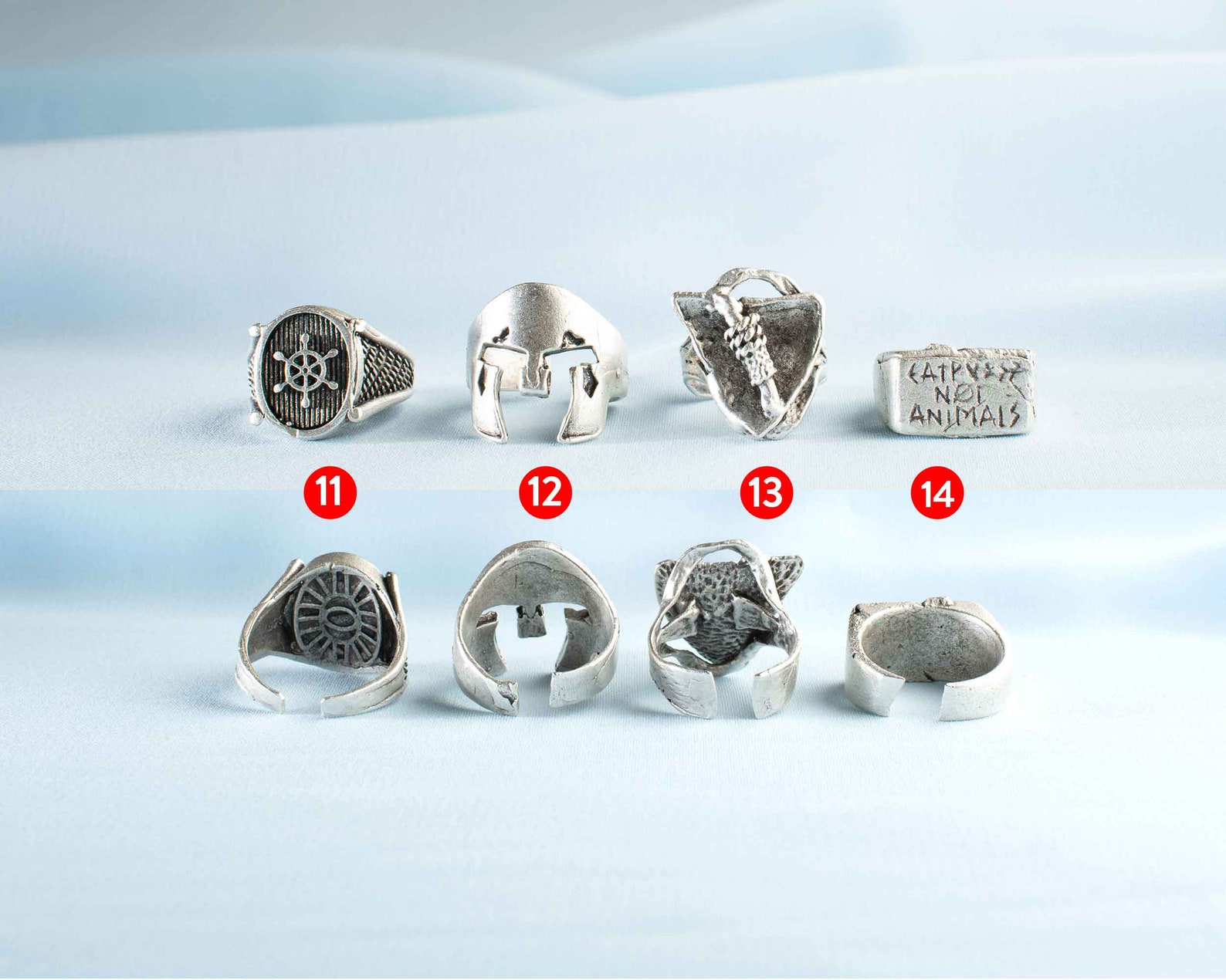 Modern Silver Anchor Ring Greek Symbolic Ring Adjustable - Etsy