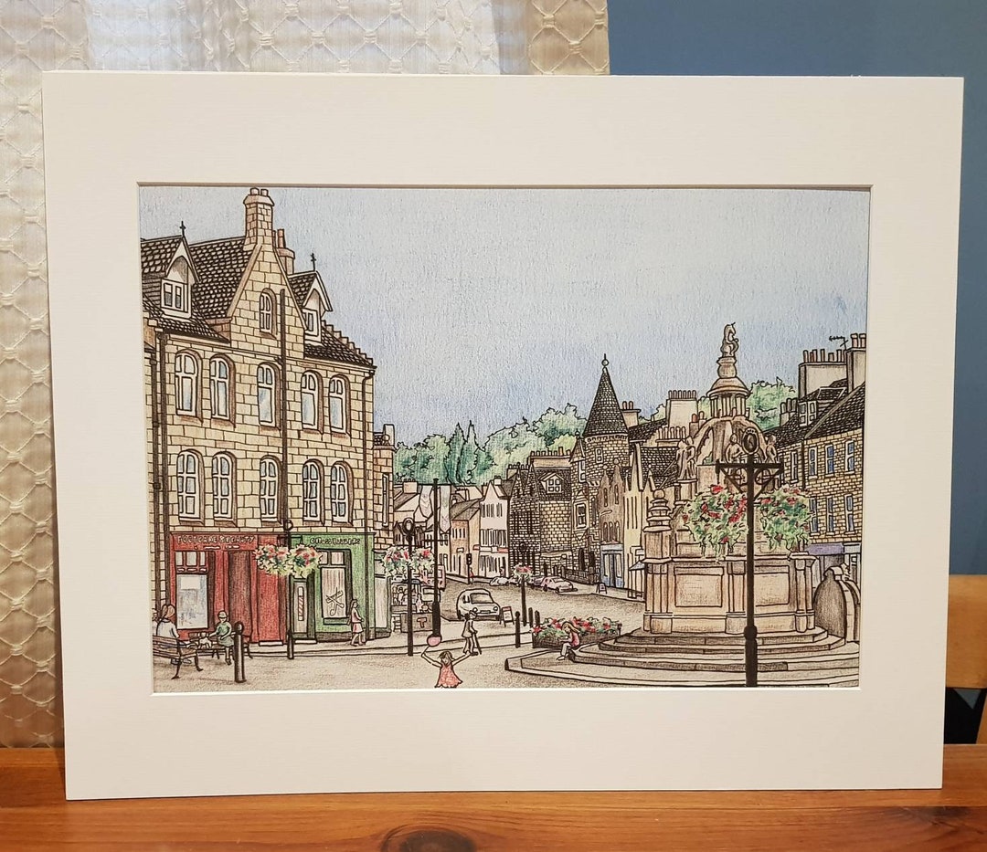 A3 Colour Print of Linlithgow High Street - Etsy