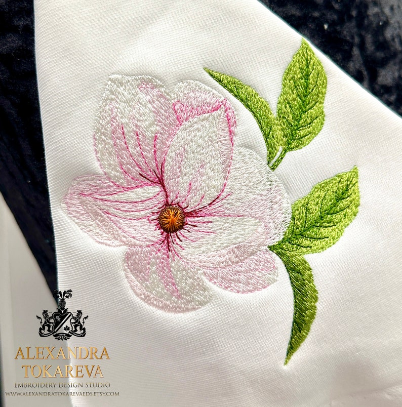 Magnolia Flower Machine Embroidery Design, Pdf Embroidery Pattern, Embroidery Design, Machine ...