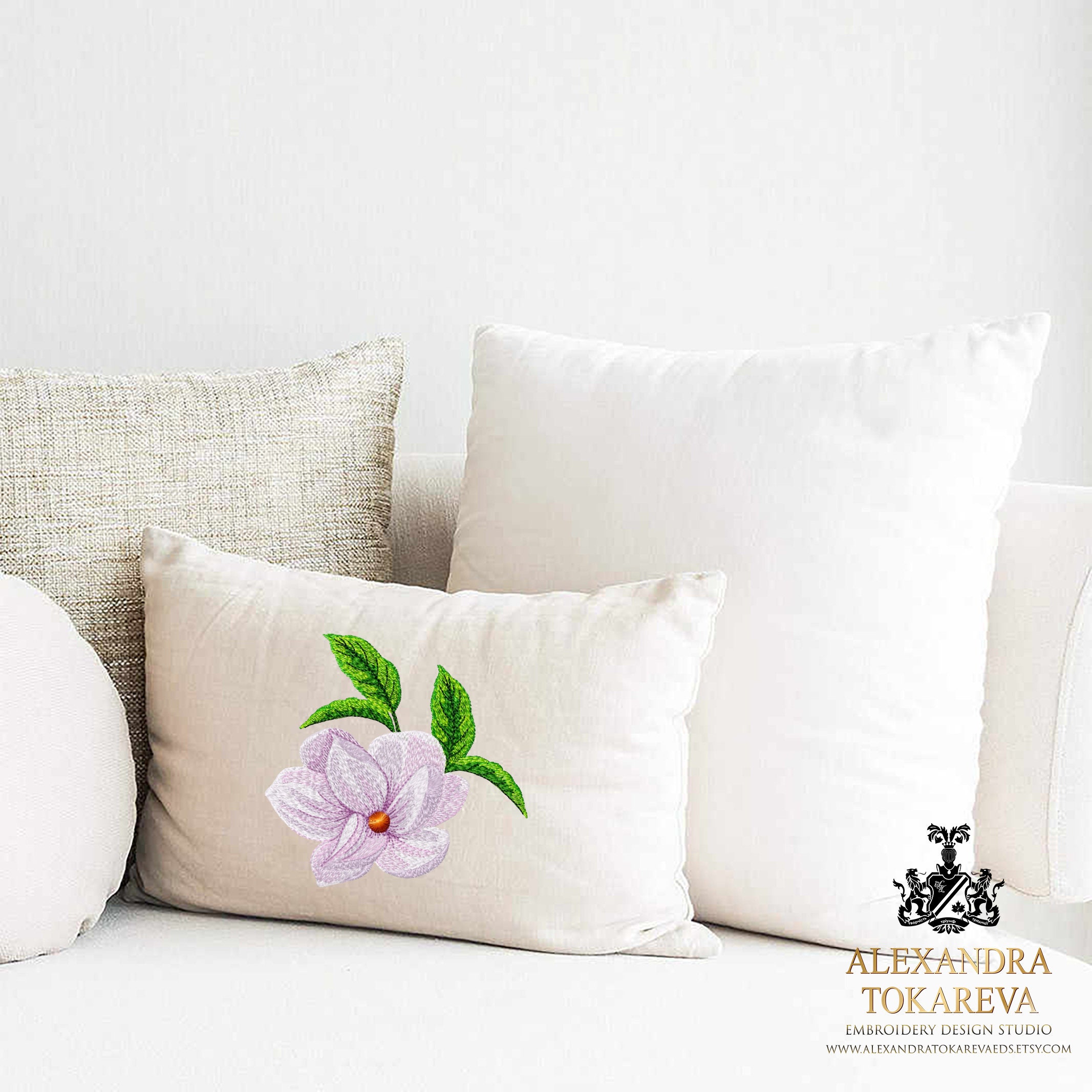 Magnolia Flower Machine Embroidery Design, Pdf Embroidery Pattern, Embroidery Design, Machine ...