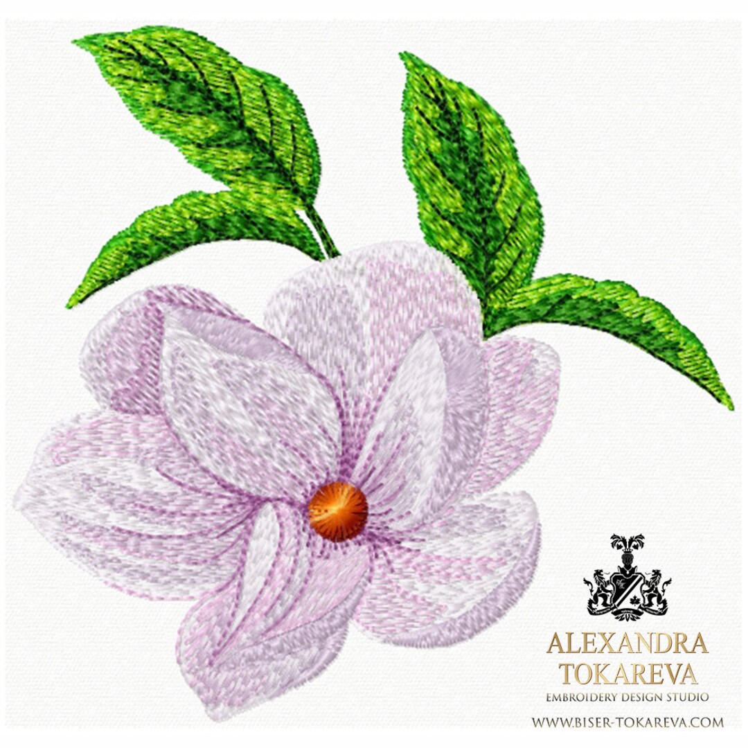 Magnolia Flower Machine Embroidery Design, Pdf Embroidery Pattern, Embroidery Design, Machine ...