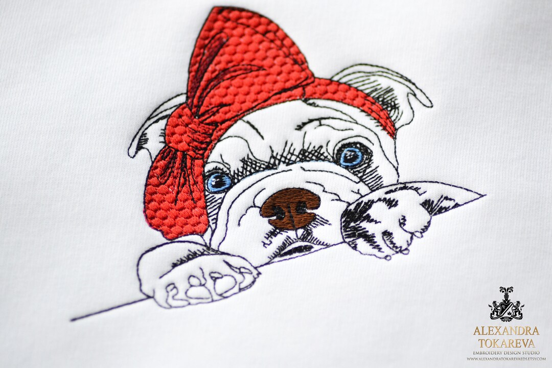 Bulldog Machine Embroidery Design, Pdf Embroidery Pattern, Embroidery ...