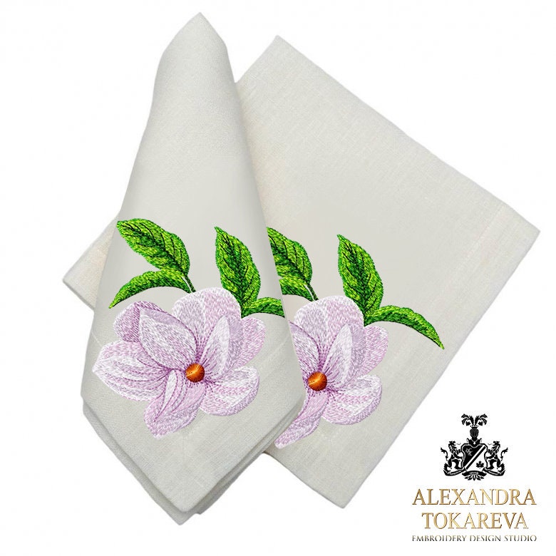 Magnolia Flower Machine Embroidery Design, Pdf Embroidery Pattern, Embroidery Design, Machine ...