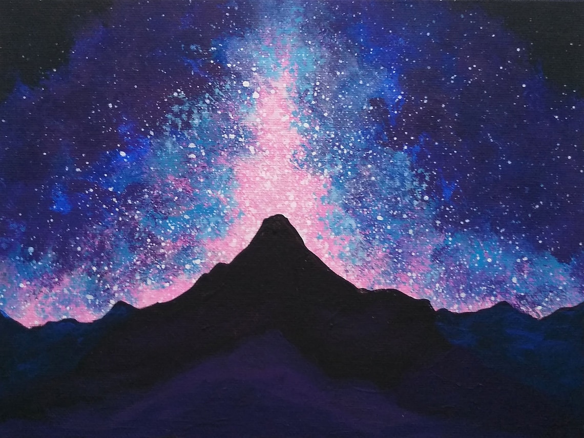 Night Sky painting Original Art Astronomy Wall Art Space | Etsy