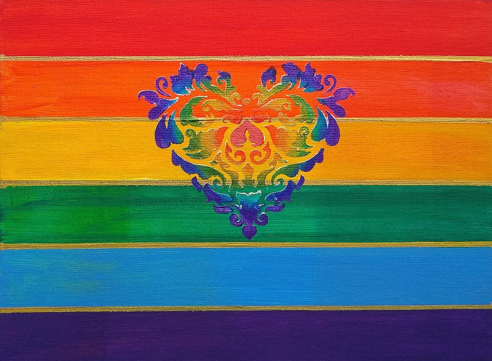 LGBT painting Original Art LGBTQ Flag Minimalist Wall Art | Etsy