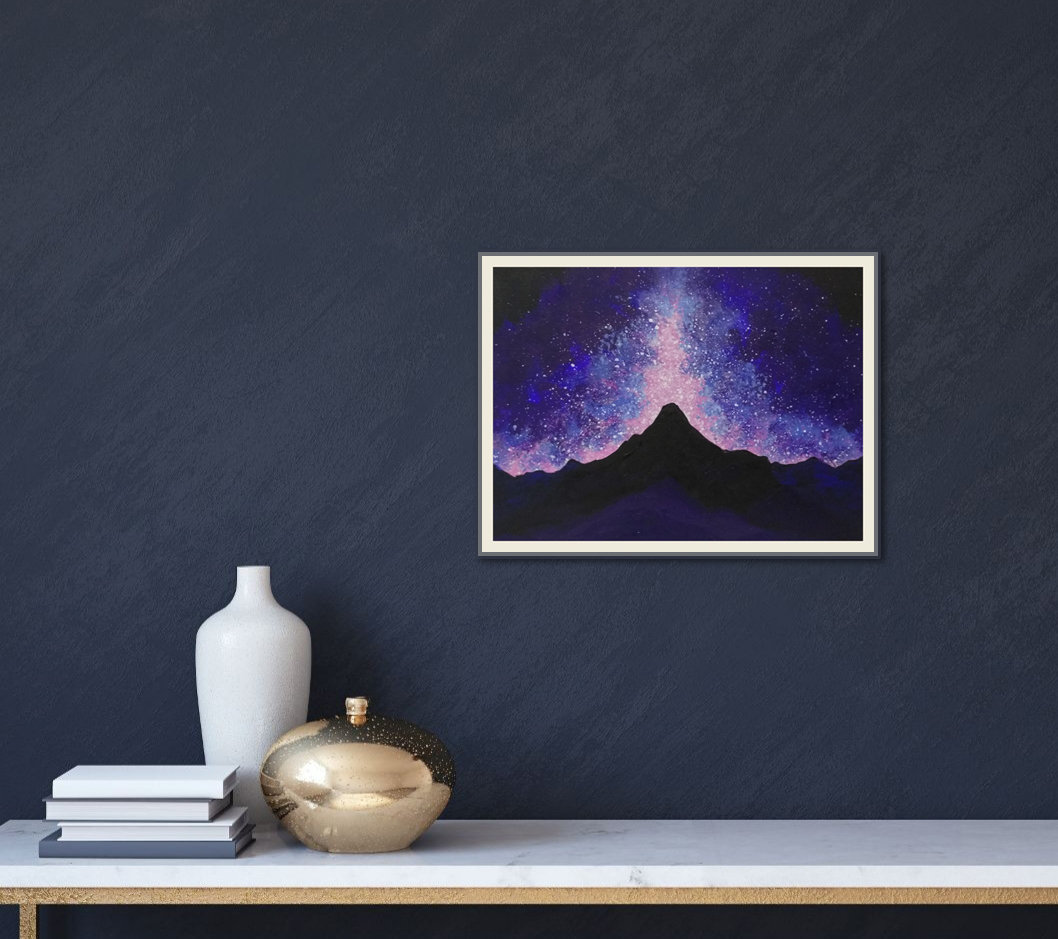 Night Sky painting Original Art Astronomy Wall Art Space | Etsy