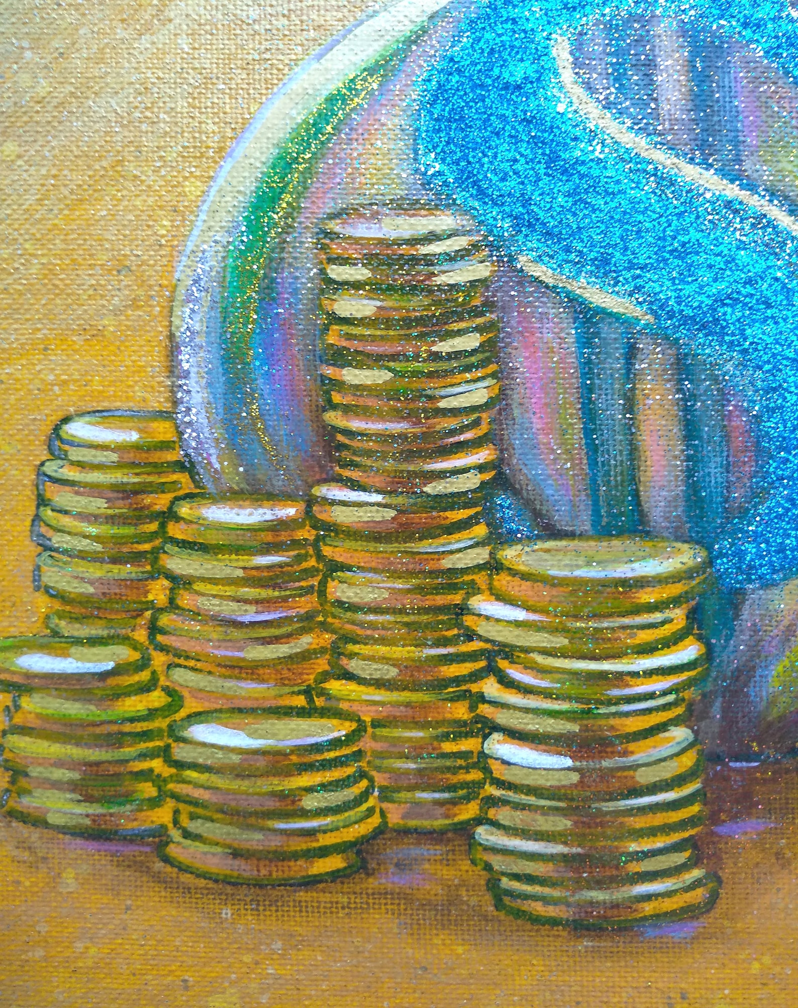 Money Painting Original Art Money Bag Artwork Pop Art | Etsy