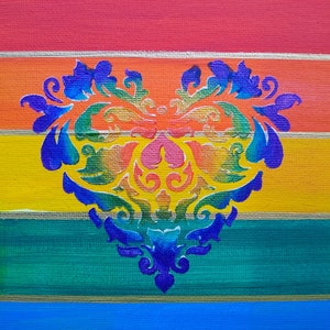 LGBT painting Original Art LGBTQ Flag Minimalist Wall Art | Etsy