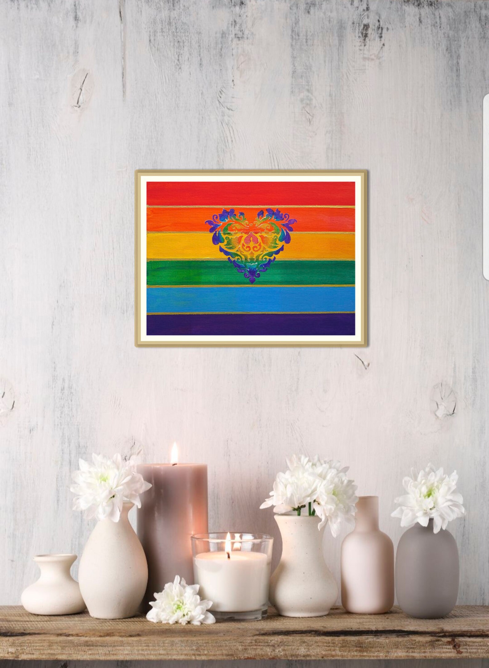 LGBT painting Original Art LGBTQ Flag Minimalist Wall Art | Etsy