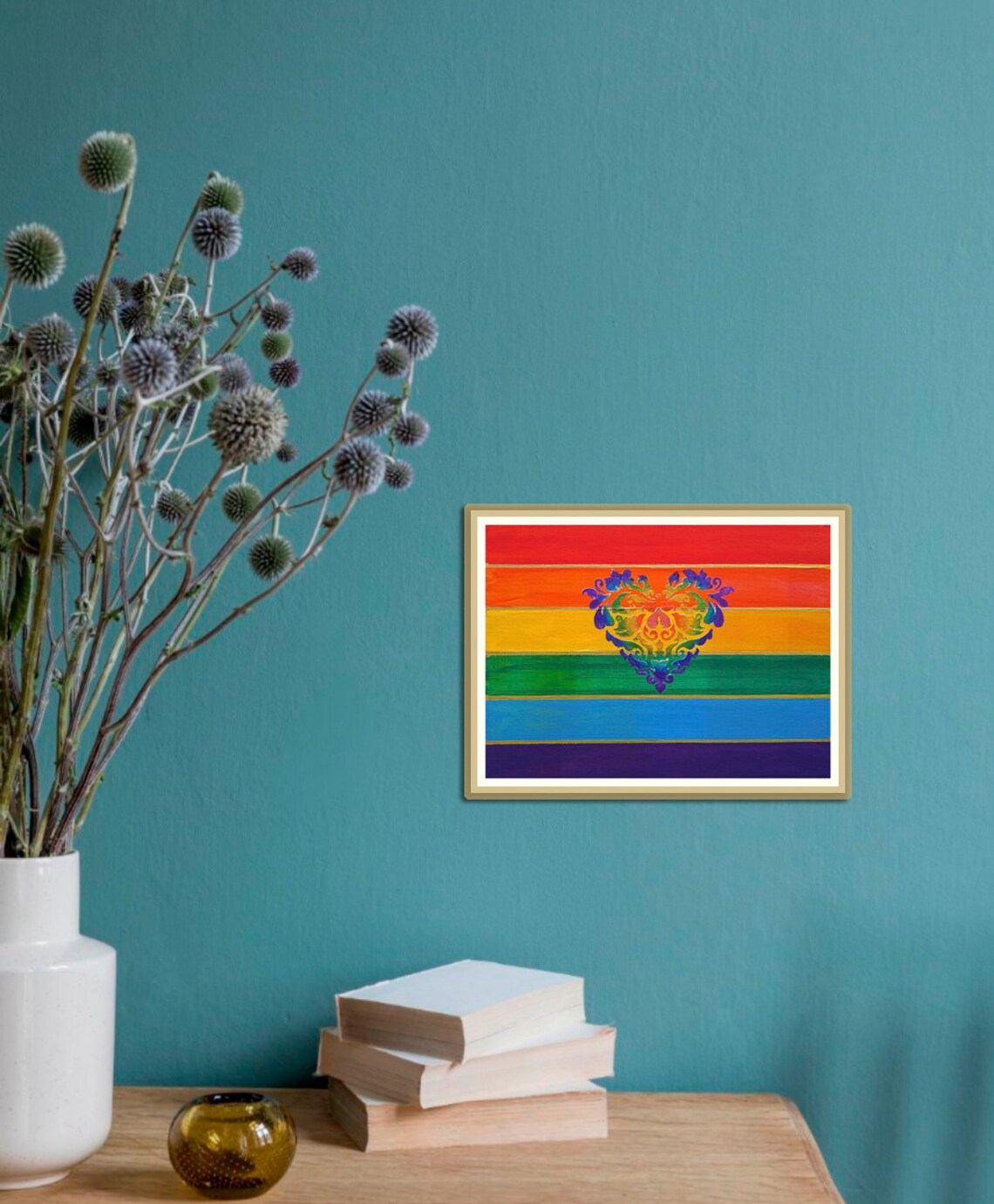 LGBT painting Original Art LGBTQ Flag Minimalist Wall Art | Etsy