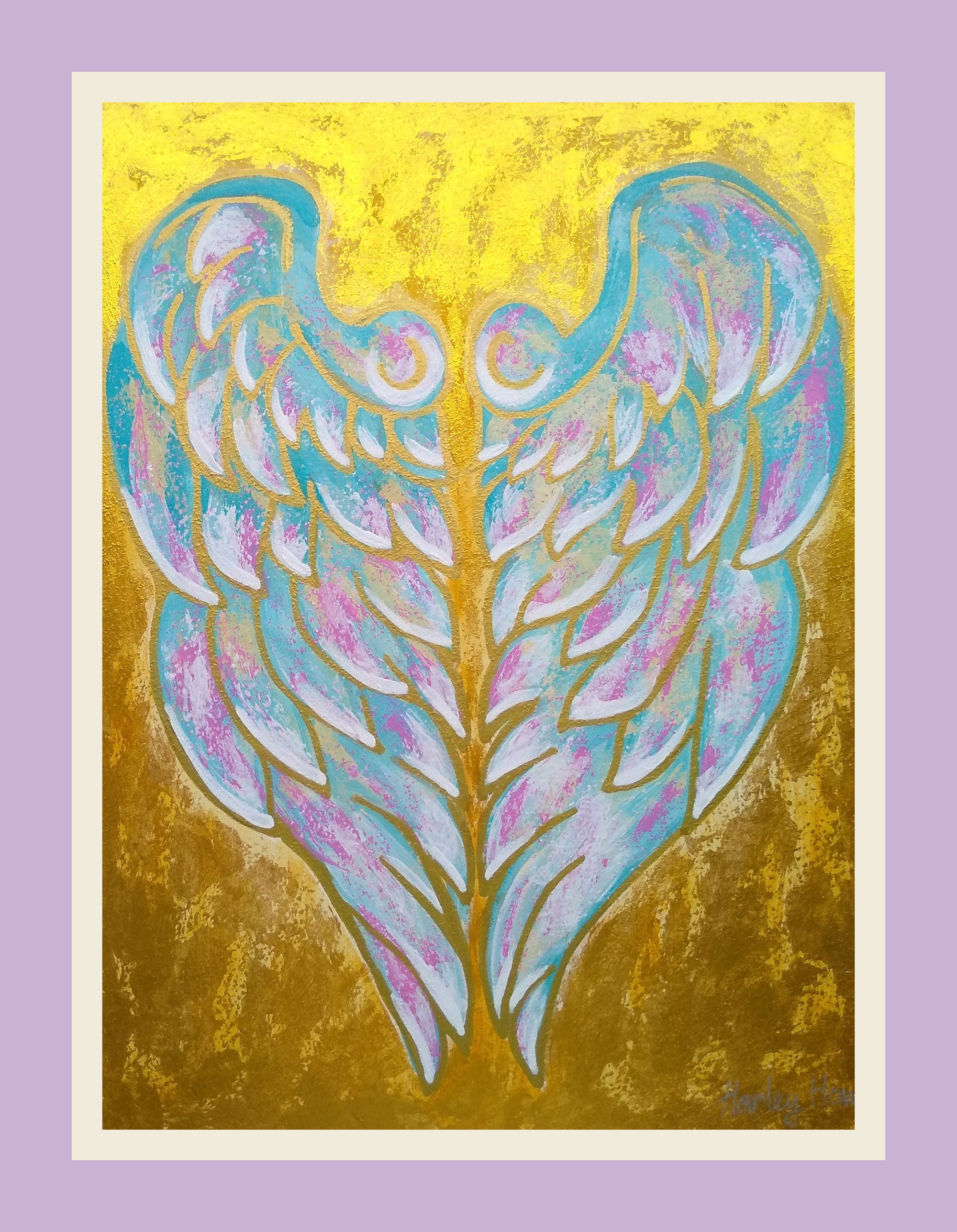 Angel Wings Painting Original Art Abstract Holiday Decor Gift | Etsy