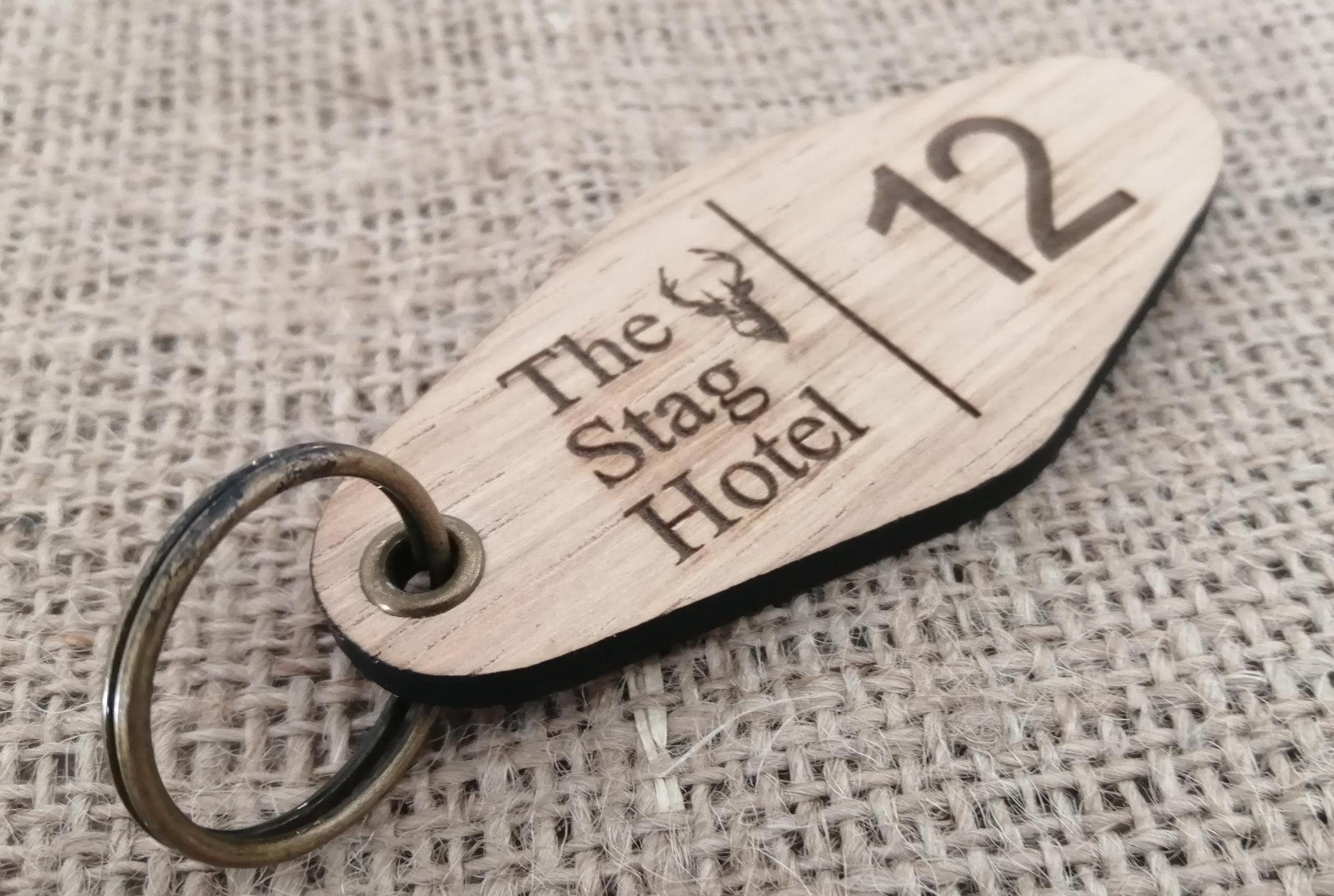 Key Rings Diamond Shaped Hotel Fobs Engraving Name + Room Number + Logo ...
