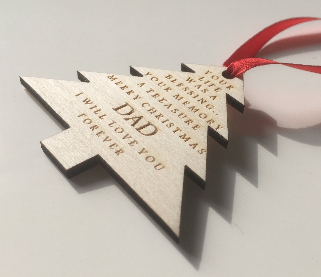 Personalised in Memory of a Loved One & Verse Wooden Christmas Tree ...