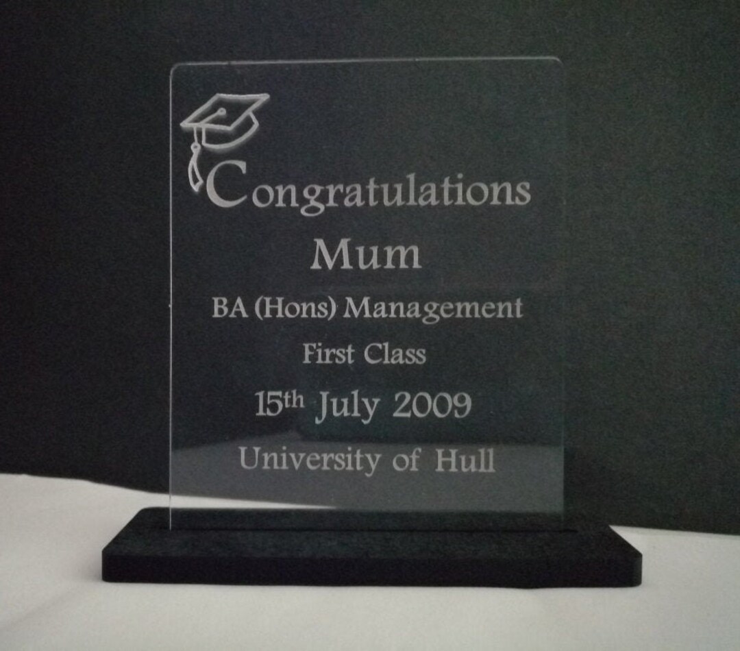 Graduation Congratulations Gift/award/trophy and Stand Personalised ...