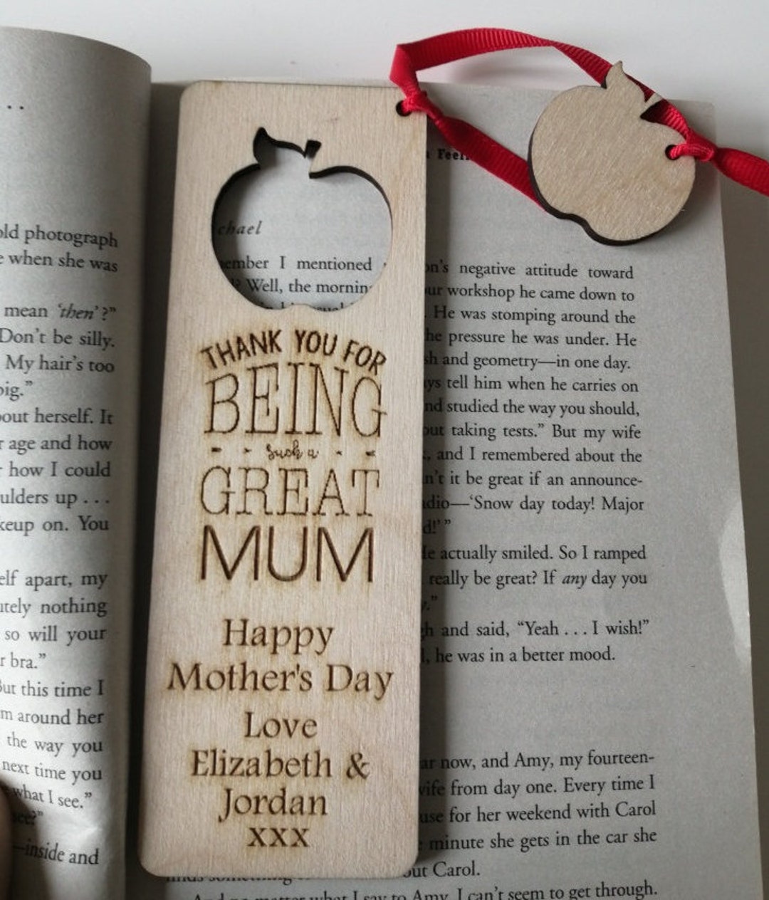 Bookmark Wooden Laser Engraved Perfect Gift for Your Mum/step-mum ...