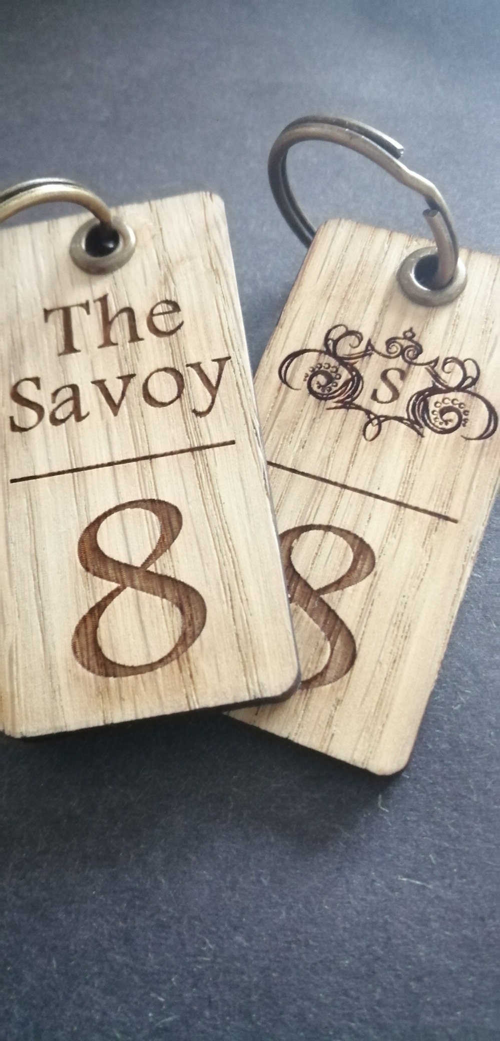 Hotel Guesthouse Key-fob Engraved With Logo & Room Number(s) Medium ...