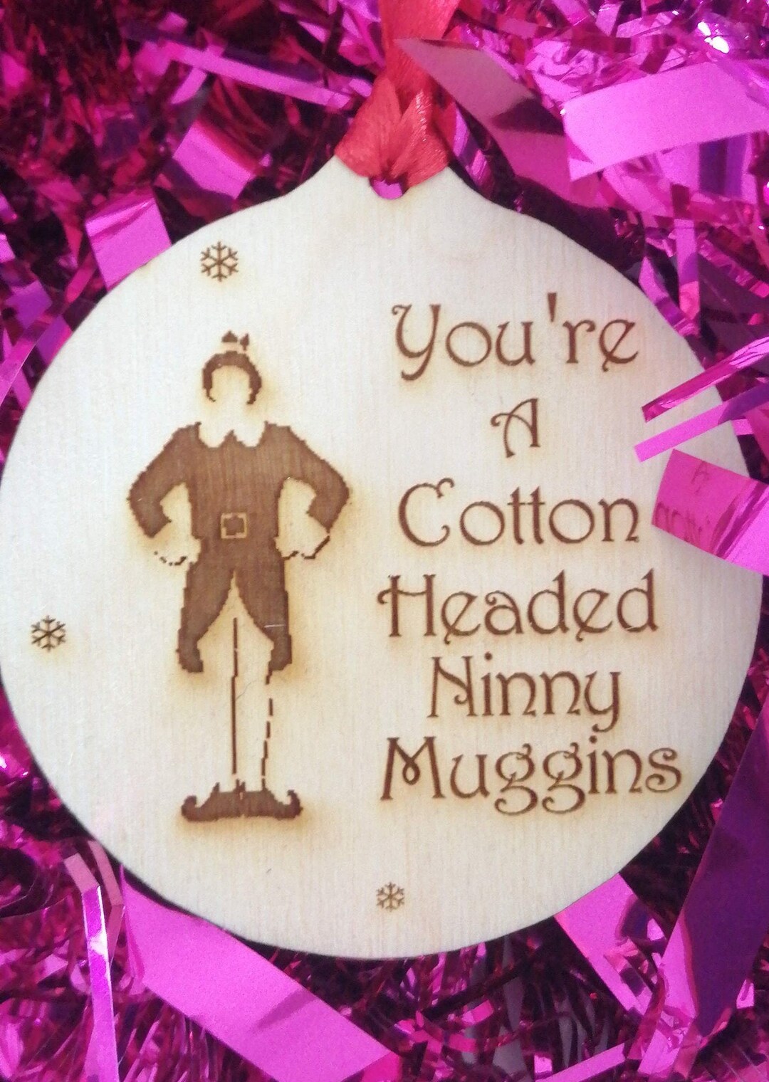 Elf Ninny Muggins Christmas Traditional Tree Bauble Decoration - Etsy UK