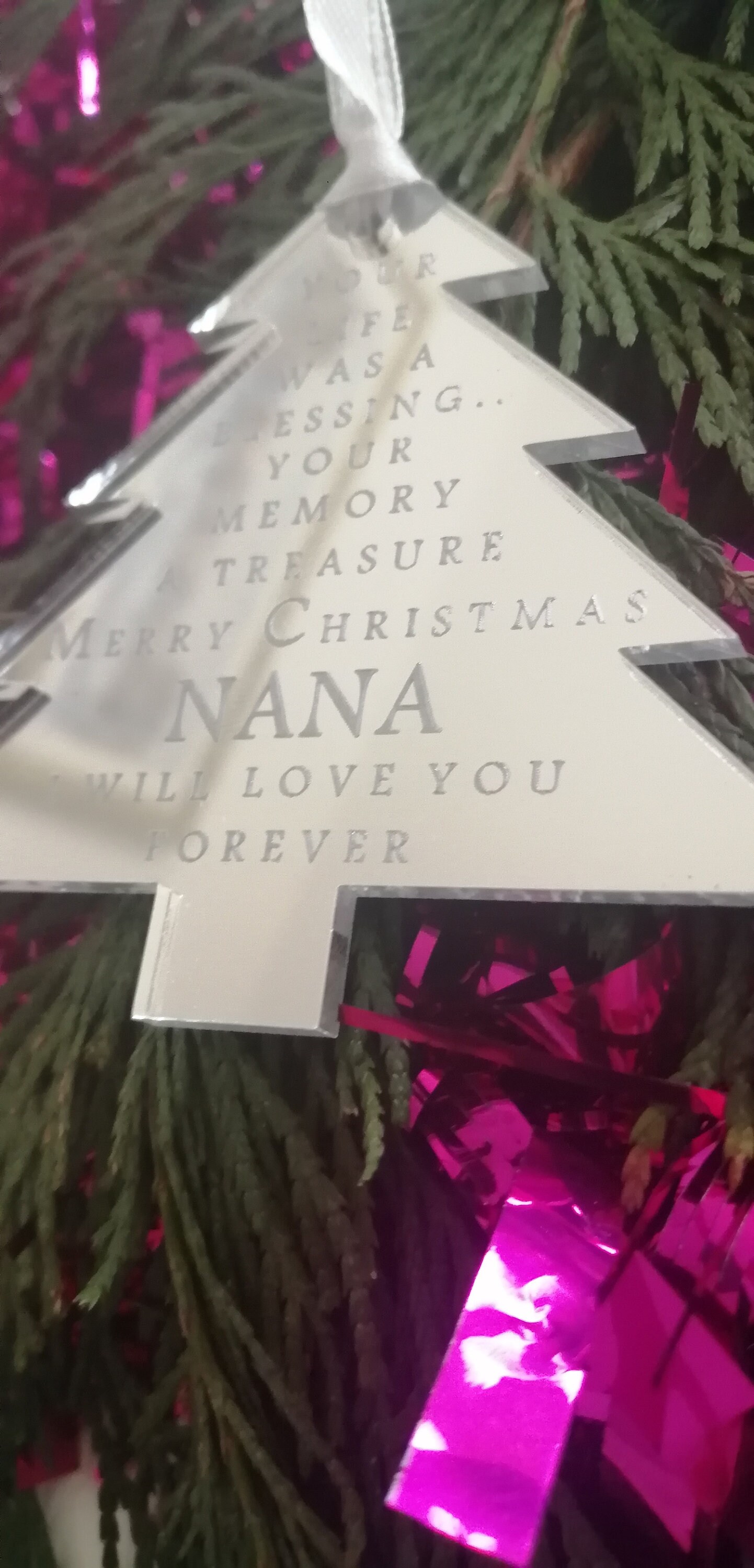 In Memory of a Loved One Hanging Christmas Tree Shaped - Etsy UK
