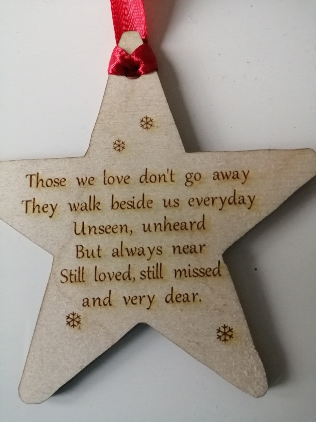 In Memory of a Loved One & Verse Wooden Christmas Tree Decoration ...