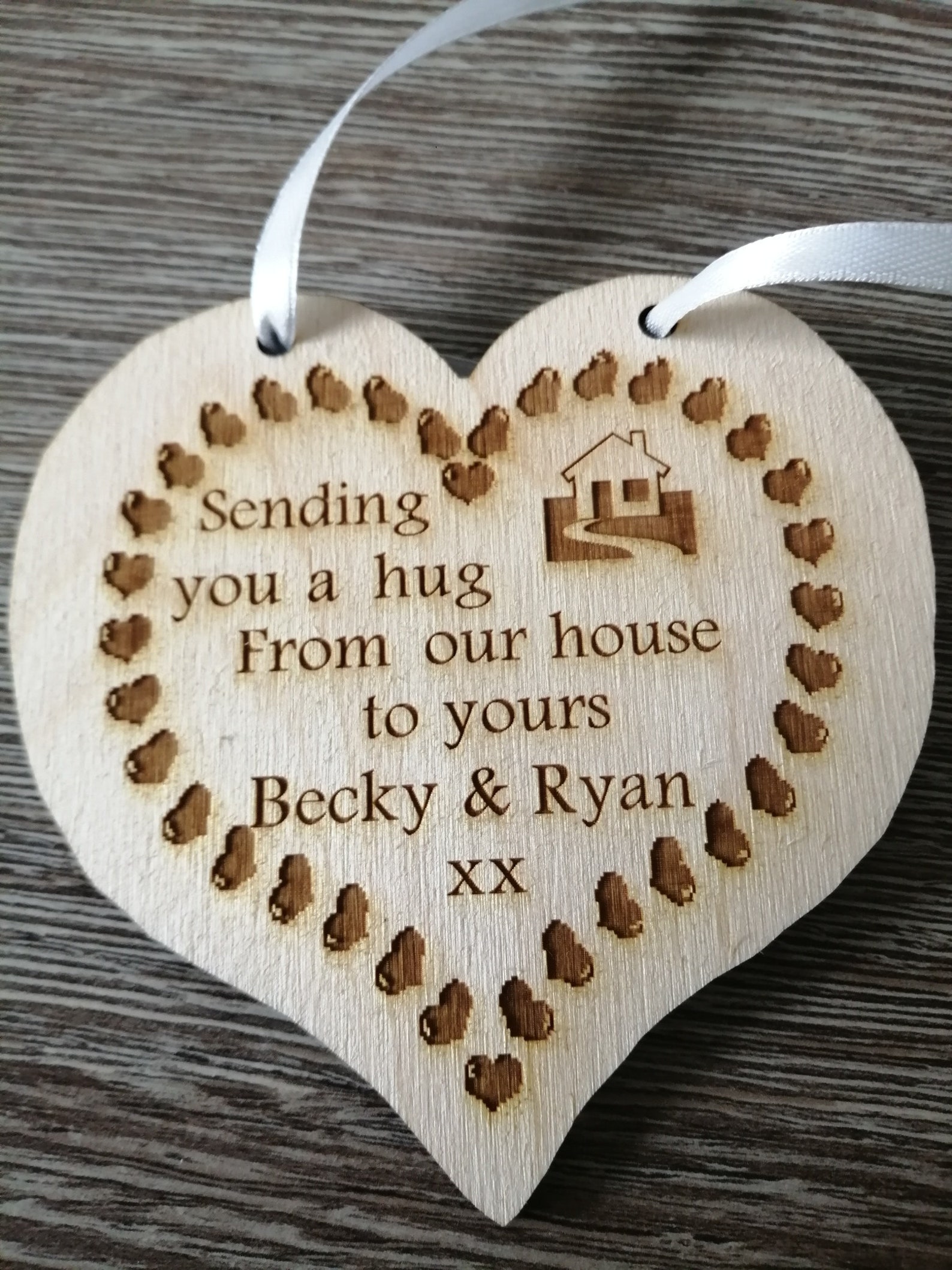 Personalised Stay Safe/sending Hug Heart Shaped Plaque - Etsy Personalised Stay Safe/sending Hug Heart Shaped Plaque - Etsy