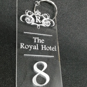 Quality Personalised Key Fobs (large) Hotel-guesthouse-office-business ...